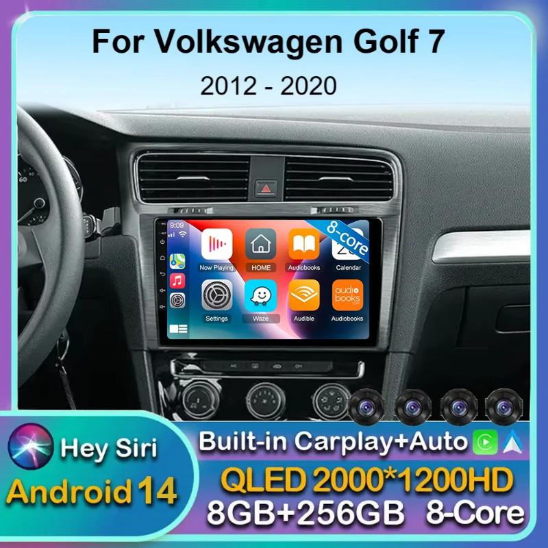Android 14 Carplay Car Radio For Volkswagen VW Golf 7 2013 - 2016 2017 2018 2019 2020 MK7 ...