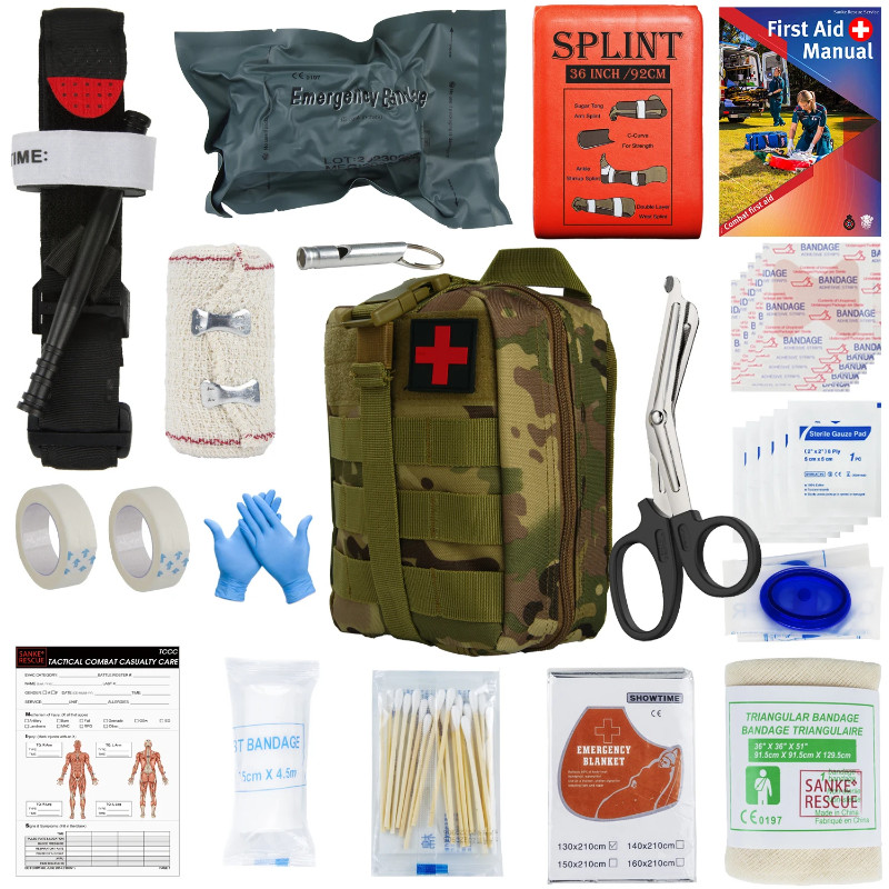 First Aid Kit Outdoor Survival Gear Molle Bag Medical Emergency IFAK ...