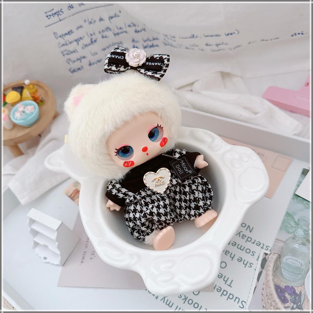 10cm/17cm Doll Labubu Clothes Labubu Doll Black Fragrance Three-Piece ...