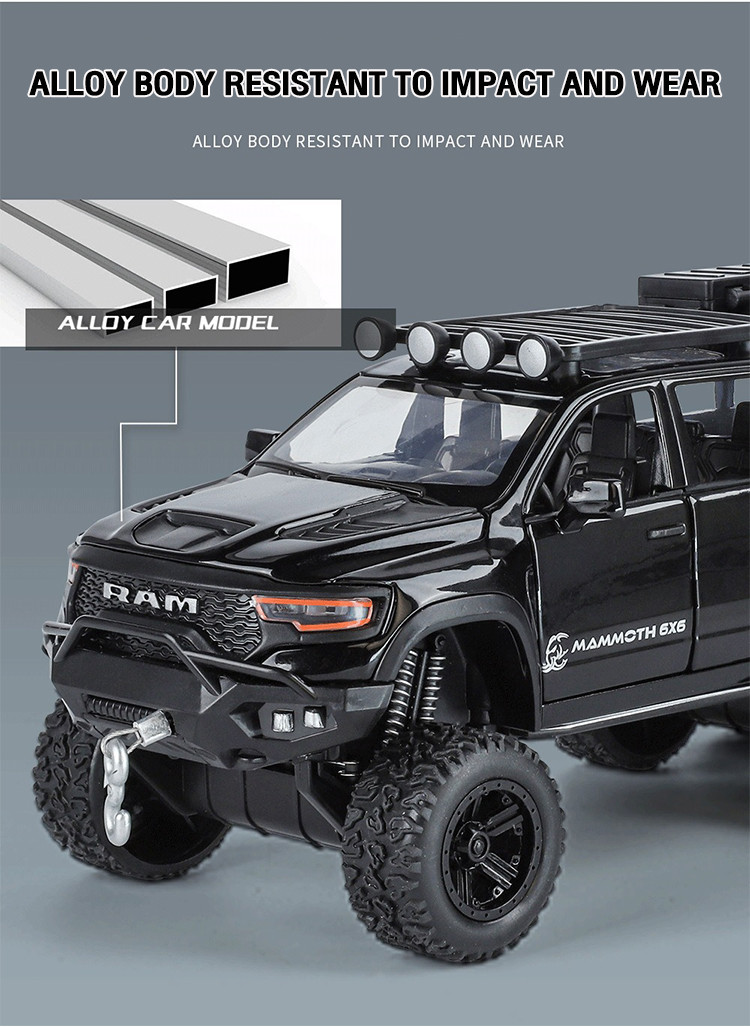 KLT 1:32 Dodge Ram Mammoth off-road 6*6 Diecast Model Car Alloy Cars ...