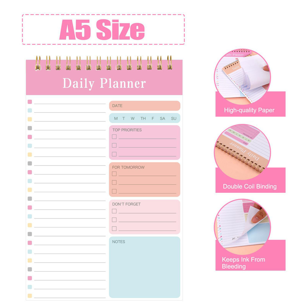 Ossayi 1Pack Daily Planners Teacher A5 30Sheet Schedule Spiral ...