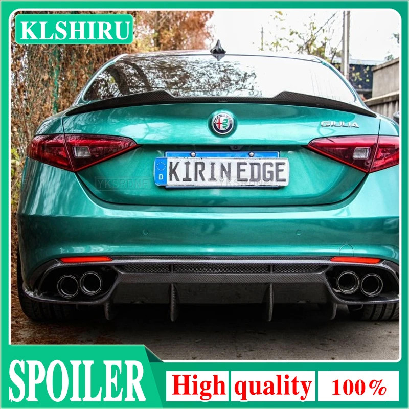 For Alfa Romeo Giulia Spoiler 2015-2019 Carbon Fiber Rear Roof Spoiler ...