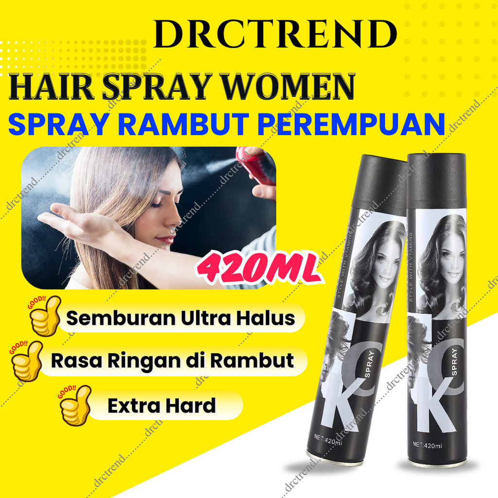 Hair Spray Strong Hold Women Hair Styling Spray Rambut Perempuan Keras ...