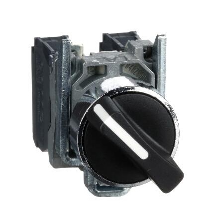 XB4BD25 Selector switch, metal, black, Ø22, 2 positions, stay put, 1 ...