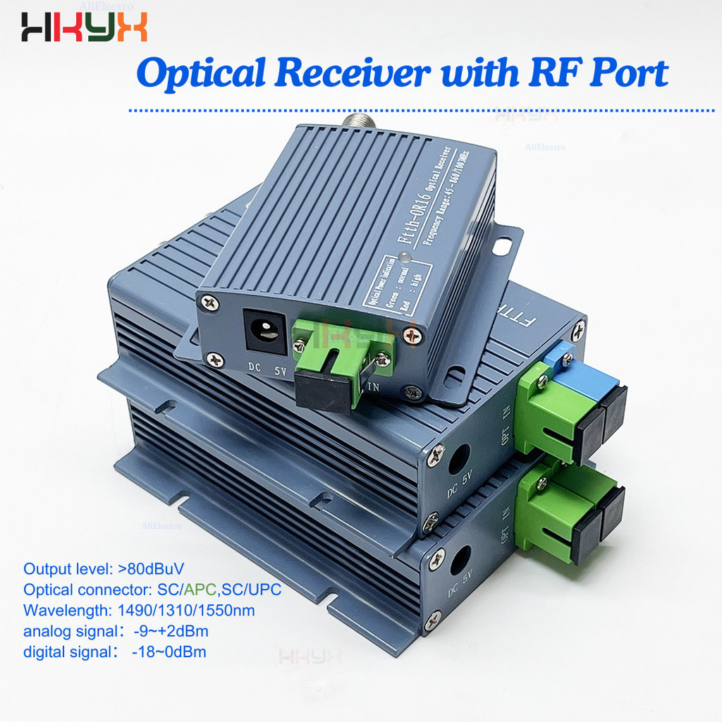 GPON FTTH CATV Optical Receiver High Level With WDM A 1*RF/2*RF Inch Output TV Transmission ...