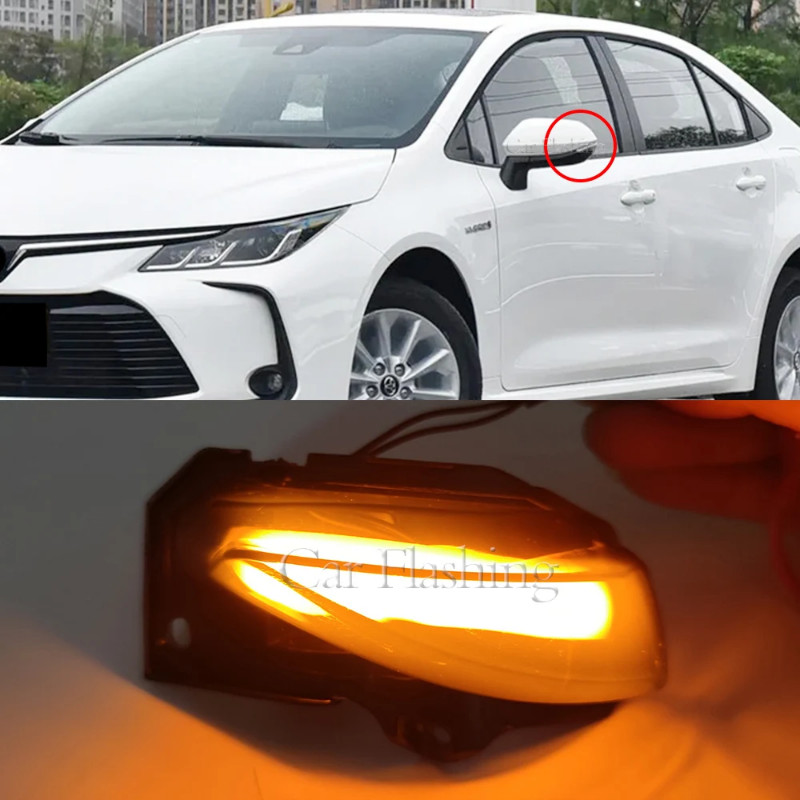LED Dynamic Side Mirror Indicator Blinker Sequential Light For Toyota Corolla Sport E210 Sienta ...