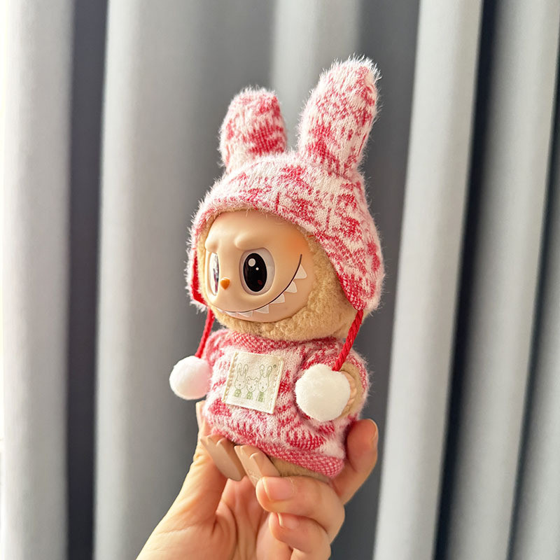 17cm Labubu Clothes Labubu Doll Sitting Party Jacquard Shirt Two-Piece ...