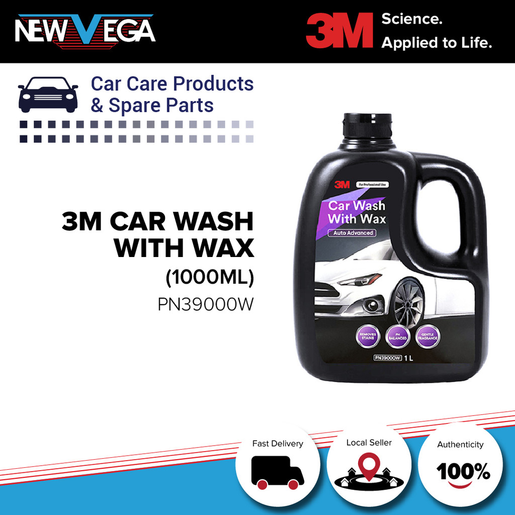 3M Car Wash With Wax PN39000W (1000ml) Strong with Wash Soap Wax Care ...