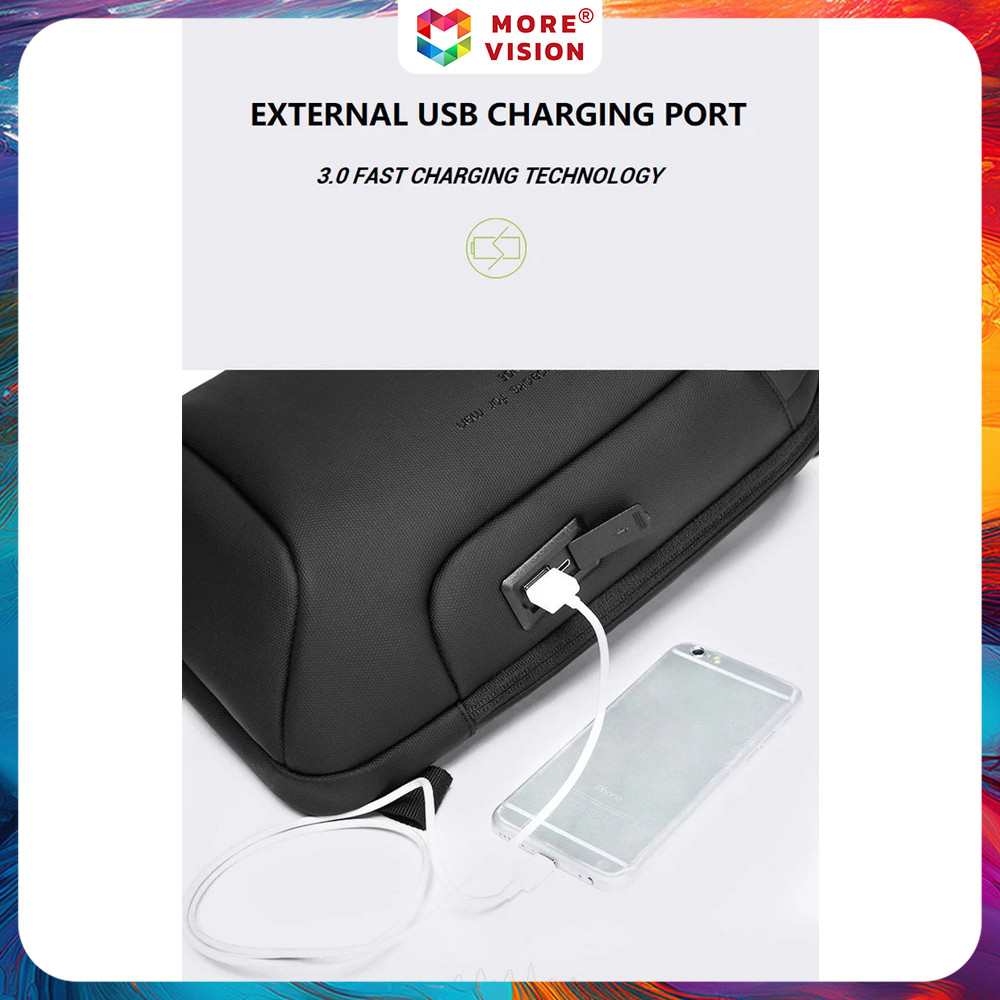 BANGE Orient Crossbody Bag Men Multi-Compartment Water-Resistant Sling ...