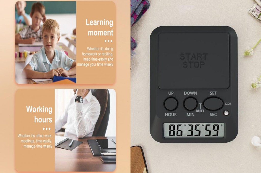 {uStuttg} Notification Timer with Light and Beep Long Duration Timer ...