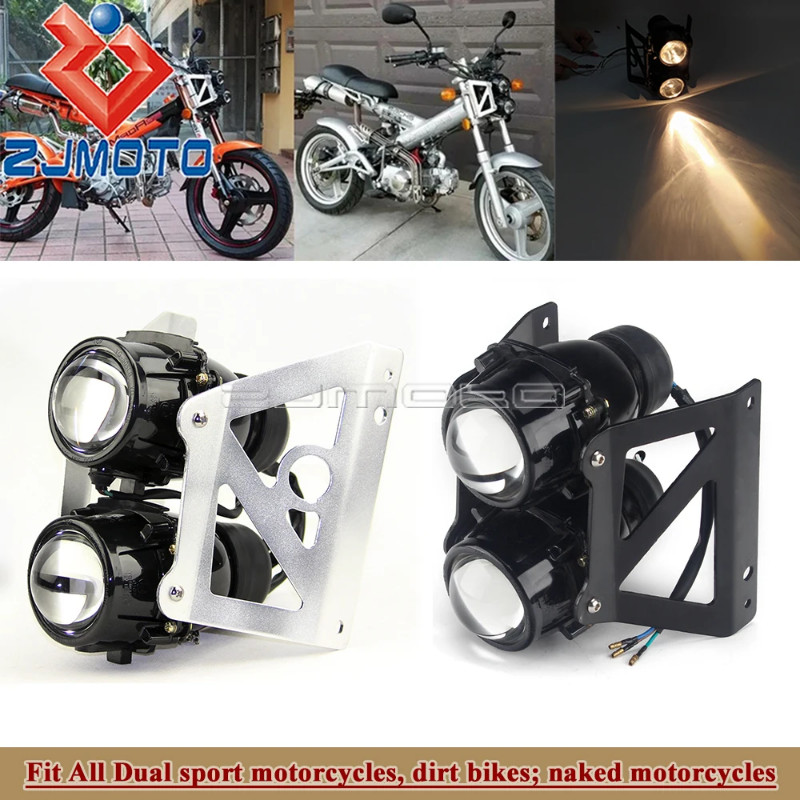 Universal Motorcycle Dual Sport Streetfighter H3 Headlight E4 Twin ...