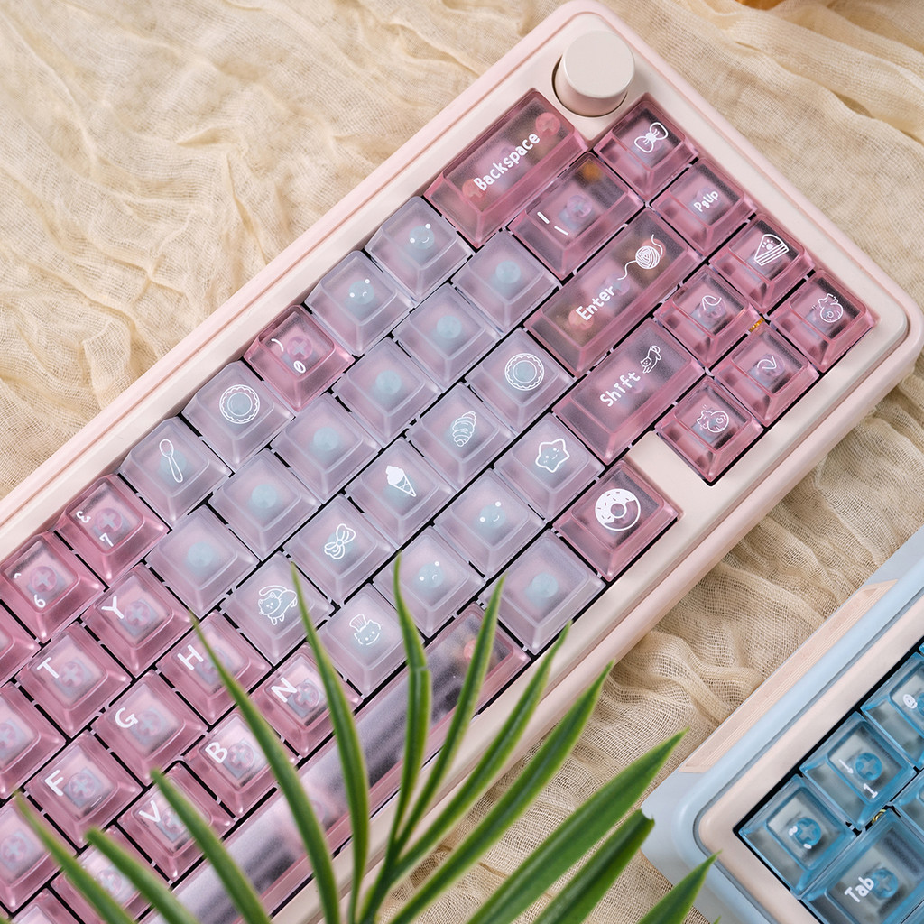 Foggy Transparent Keycap Heart-shaped Pink Blue Cherry profile RGB ...