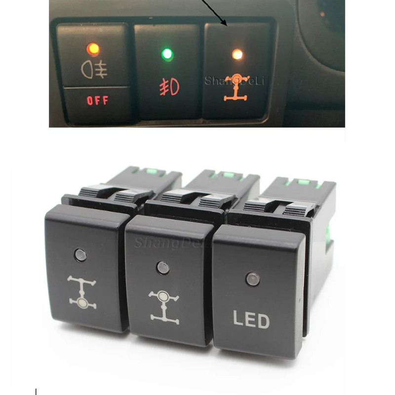 Car LED Light DRL Front Diff Lock Switch Music Push Button Switch For Suzuki Jimny 2007 2009 ...