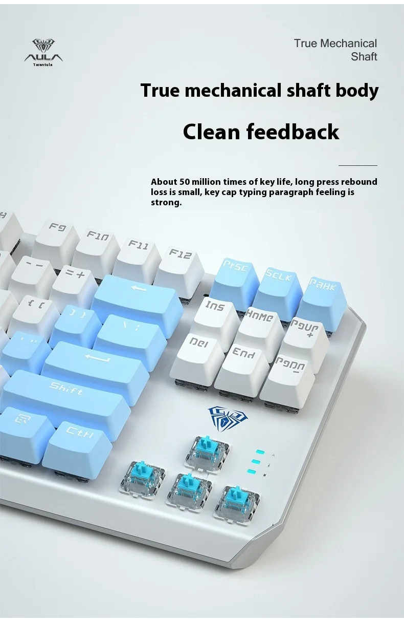 Aula F3087 Mechanical Keyboard Wired 87 Key Esports Game Desktop ...