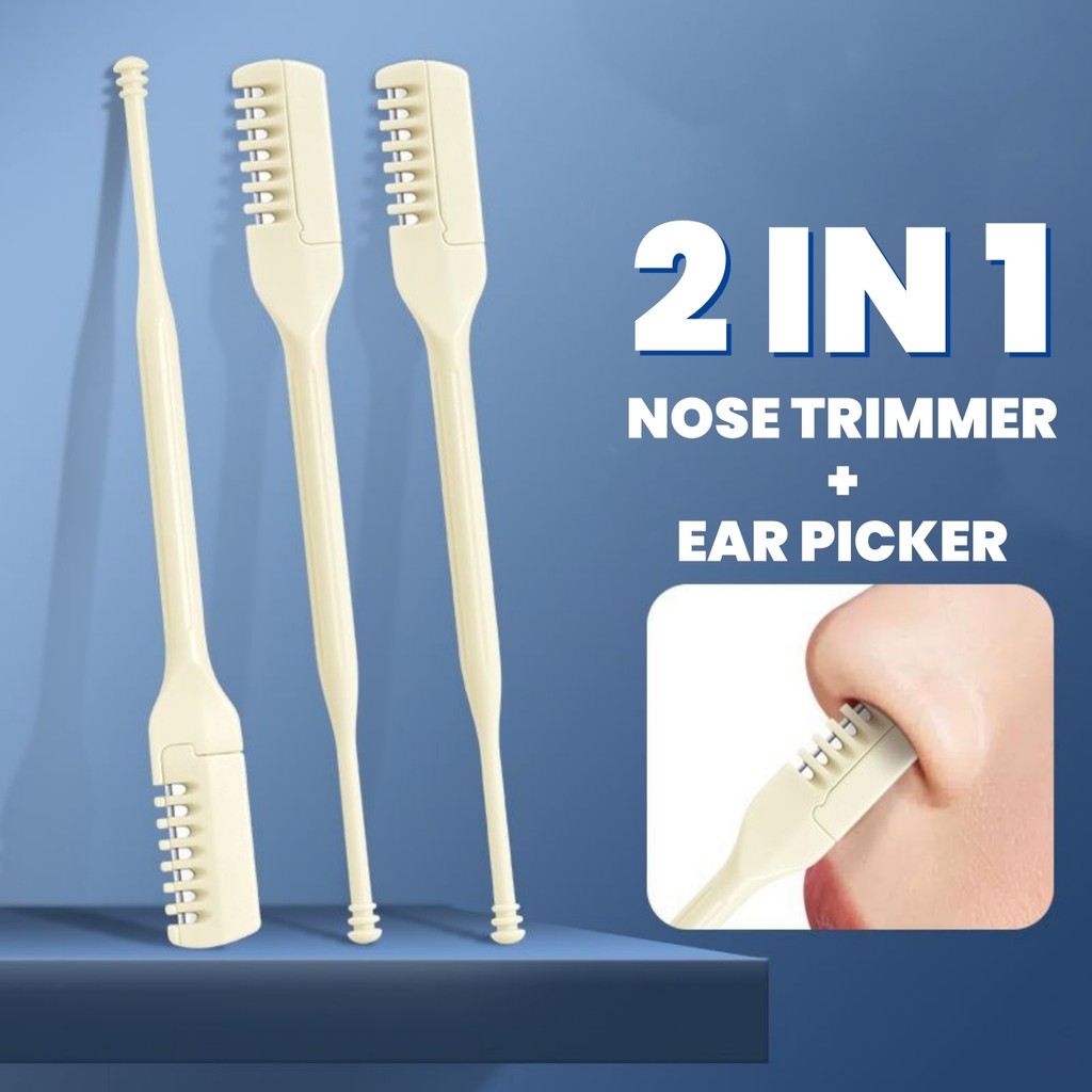 (1 PCS) 2 IN 1 Nose Hair Trimmer Shaving Double Head Ear Cleaning Ear ...