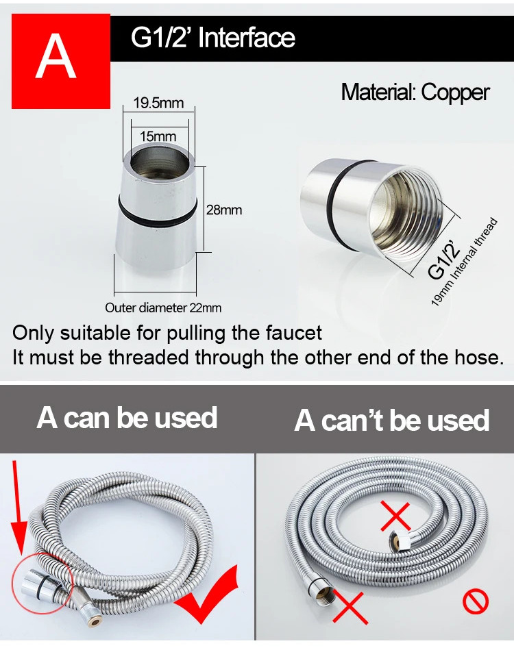 Inlet Connection Hose for Pull-Out Kitchen/Bathroom Faucet M15/M8/M10 ...