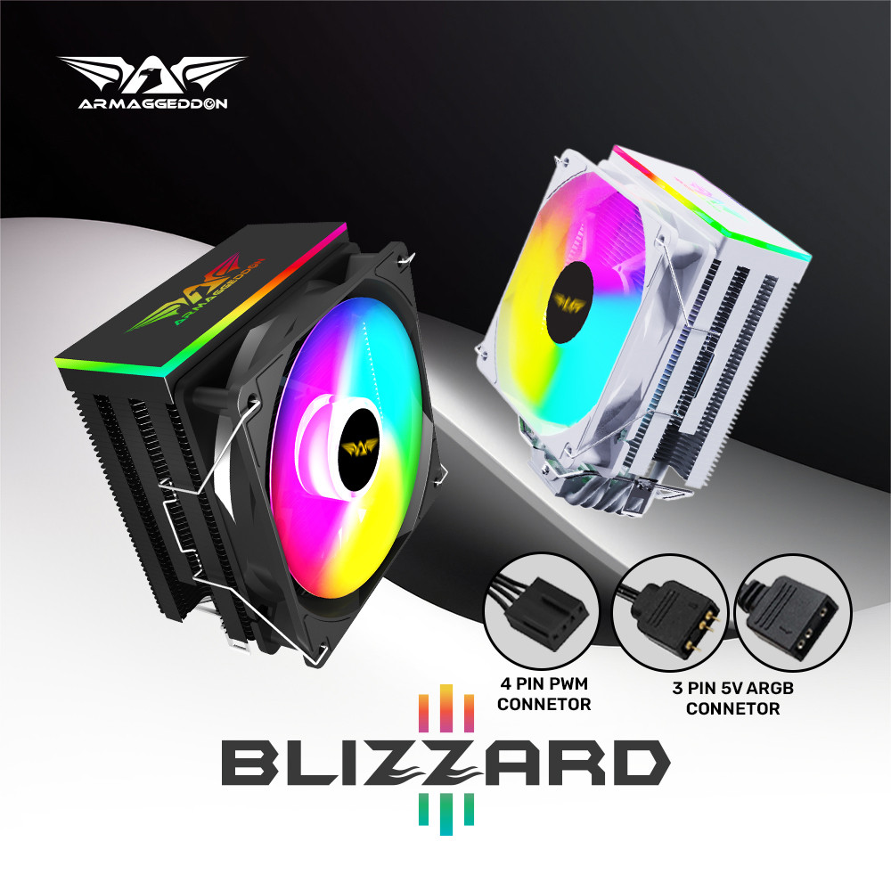 Armaggeddon Blizzard PC Silent CPU Cooling RGB Fan with Low Profile ...