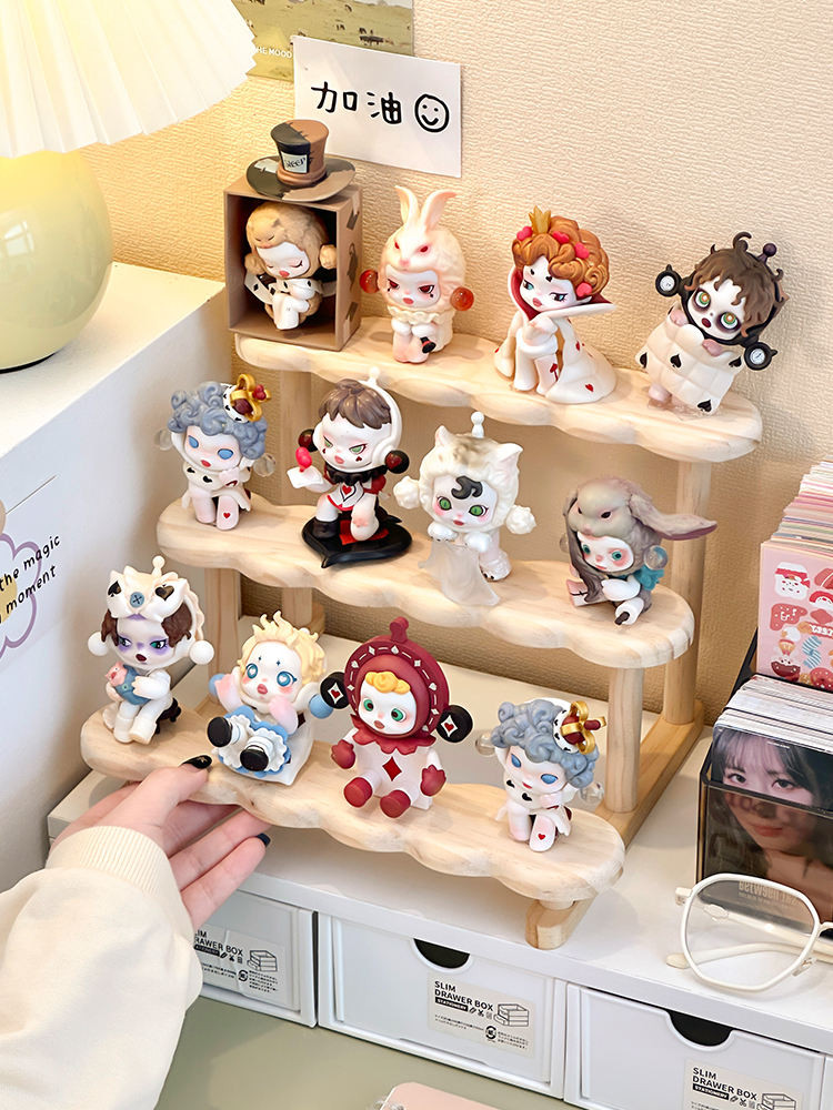 Wooden Ladder Mystery Box Display Stand Multi-Layer Pop Mart Figure ...