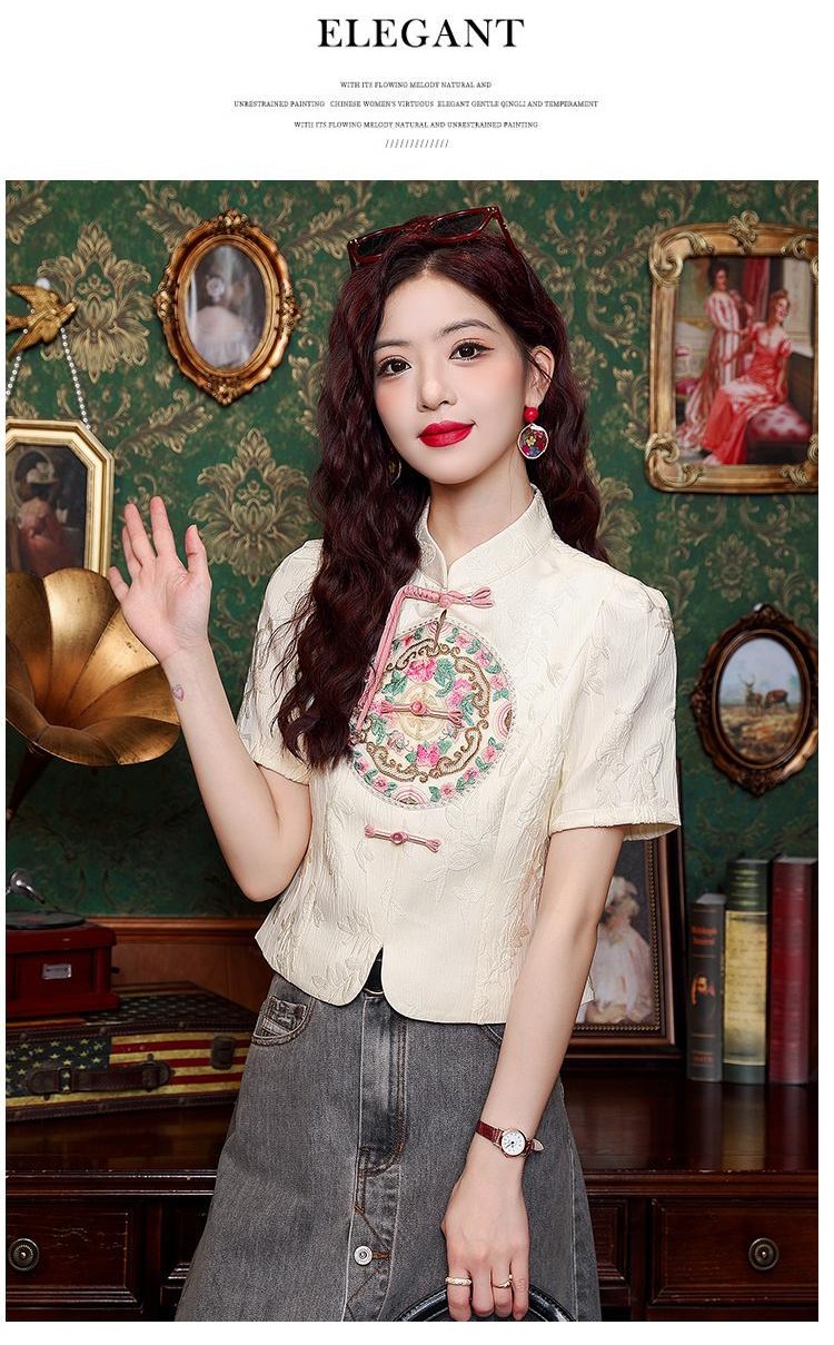 chinese new year clothes hanfu top Blouse qiapo top 中国风上衣 女 旗袍上衣 汉服 ...
