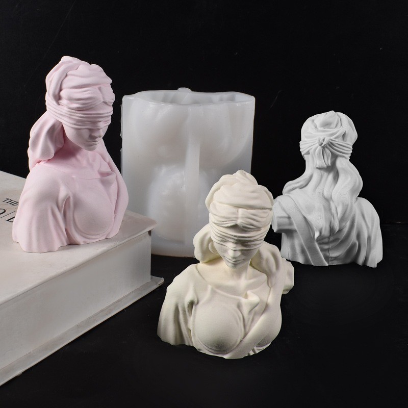 CHK Greek and Roman Statue of Justice Lady Silicone Mold DIY Crystal ...