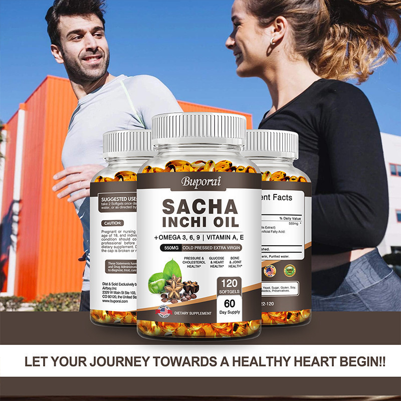 Buporai Inca Inchi Oil with Omega 3, 6, 9, Cold Pressed Extra Virgin ...