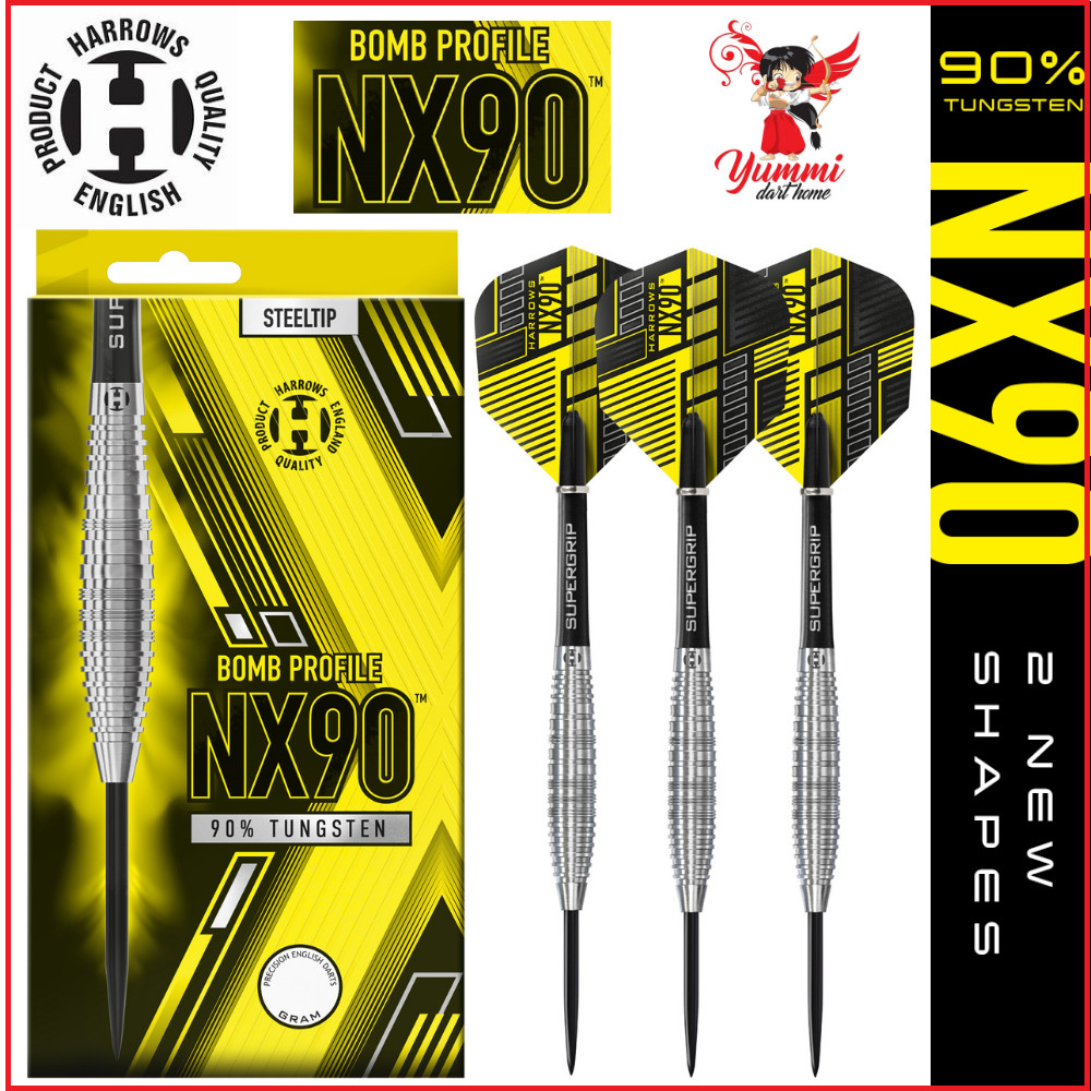 Harrows Dart Steel Tip Darts NX90 Bomb 90% Steel Tip Dart (21G 23G 25G ...