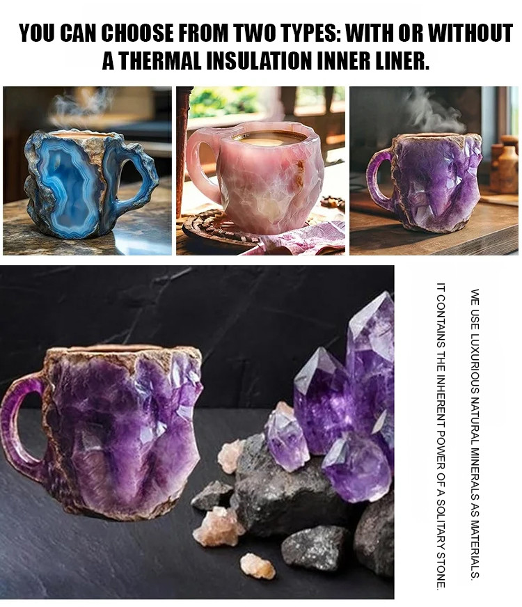 Authentic [Health + Close to Nature] Crystal Mineral Coffee Cup/With ...