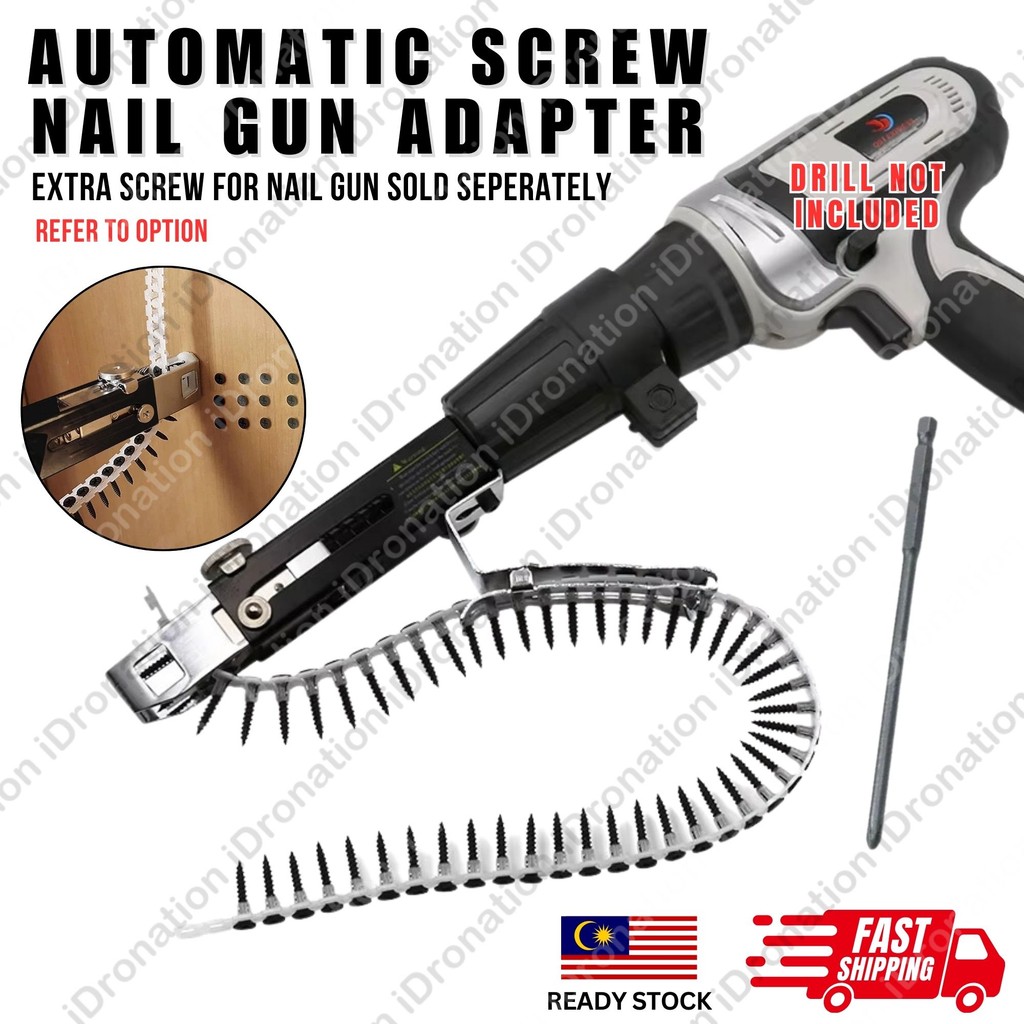 Paku Skru Tembak Automatic Chain Screw Gun Adapter Nozzle Set for ...