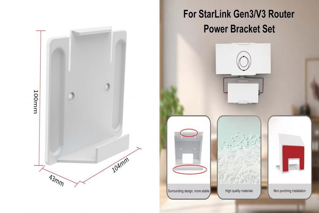 ang Wall Mounting Kit for Routers Abs Plastic Router Stand Starlink ...