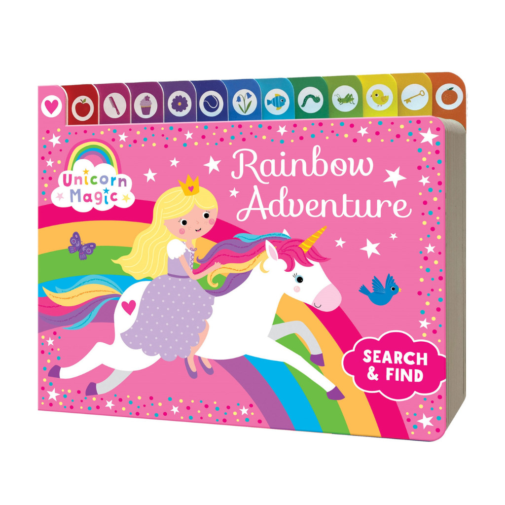 Unicorn Magic Rainbow Adventure Tabbed Board Book Search & Find Hidden ...