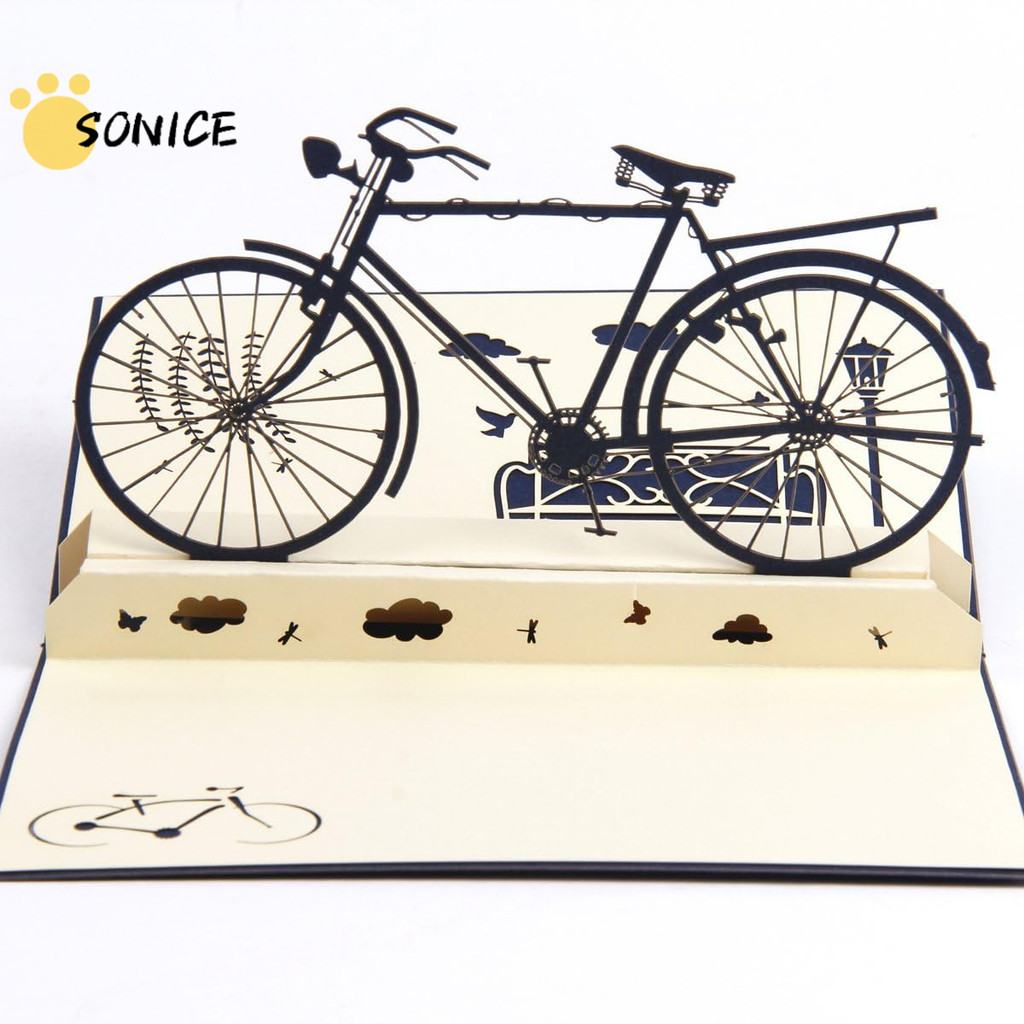 Cycling Bike Pop Up 3D Birthday Card Automatic Pop Up Bicycle ...