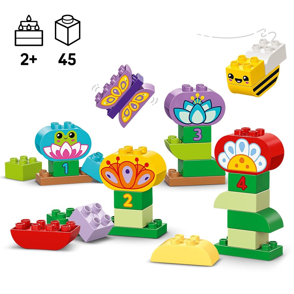 LEGO 10444 DUPLO Creative Garden & Flowers Building Toy Set (45 Pieces ...