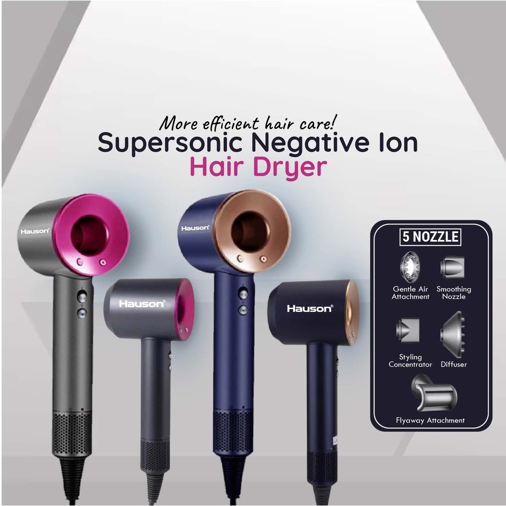 🍋 1600W 6 in 1 Pengering Rambut Ultra High Speed Hair Dryer Negative ...