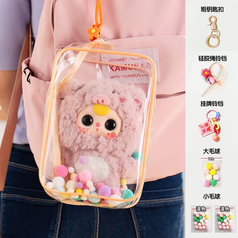 Labubu V3 Storage Bag Cartoon Labubu Cover PVC High Transparent Baby ...