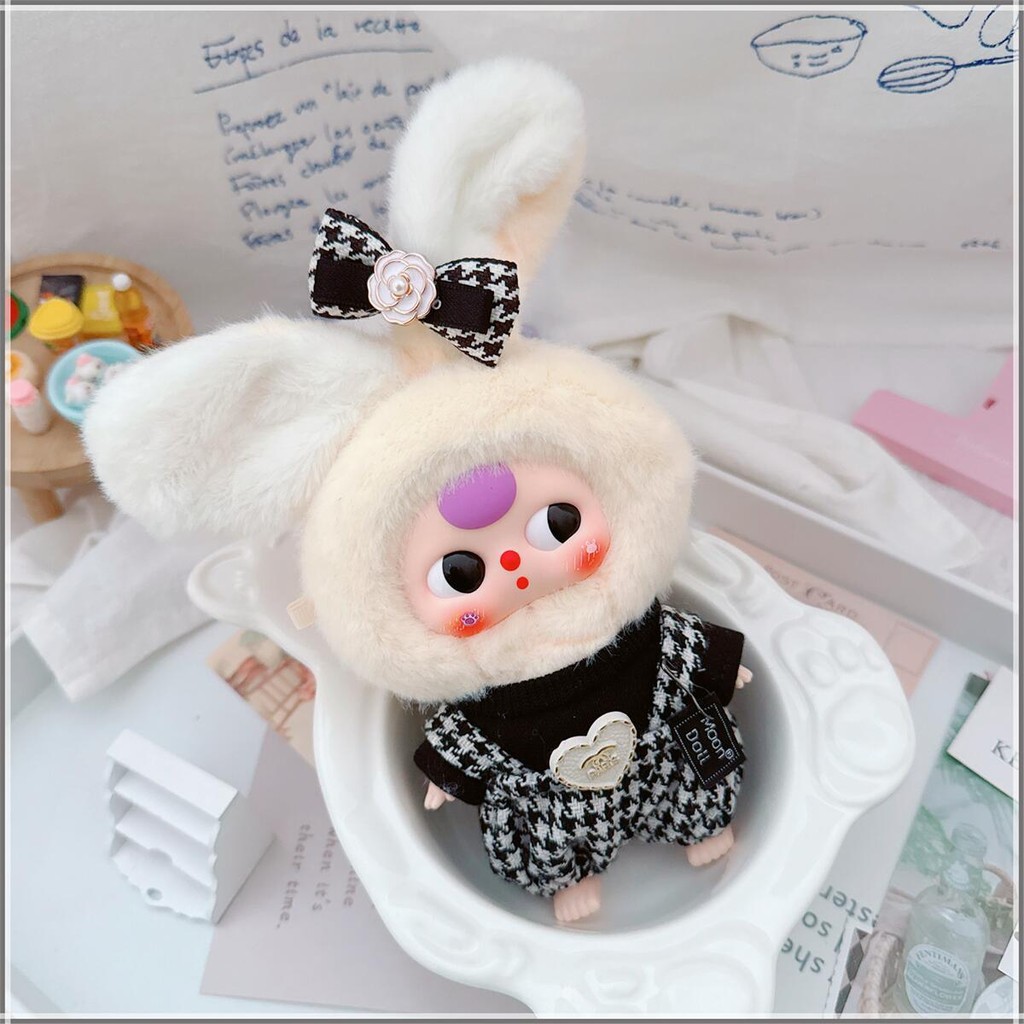 10cm/17cm Doll Labubu Clothes Labubu Doll Black Fragrance Three-Piece ...