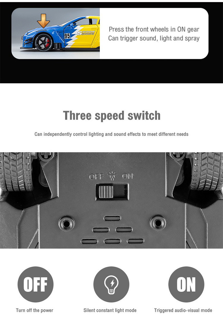 KLT 1:24 Nissan GT-R R35 Spray Version Diecast Model Car Alloy Cars ...