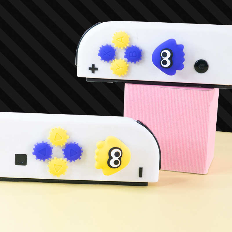 Splatoon 3 Cute Games Silicone Soft Dpad Cross Button ABXY Key Sticker ...