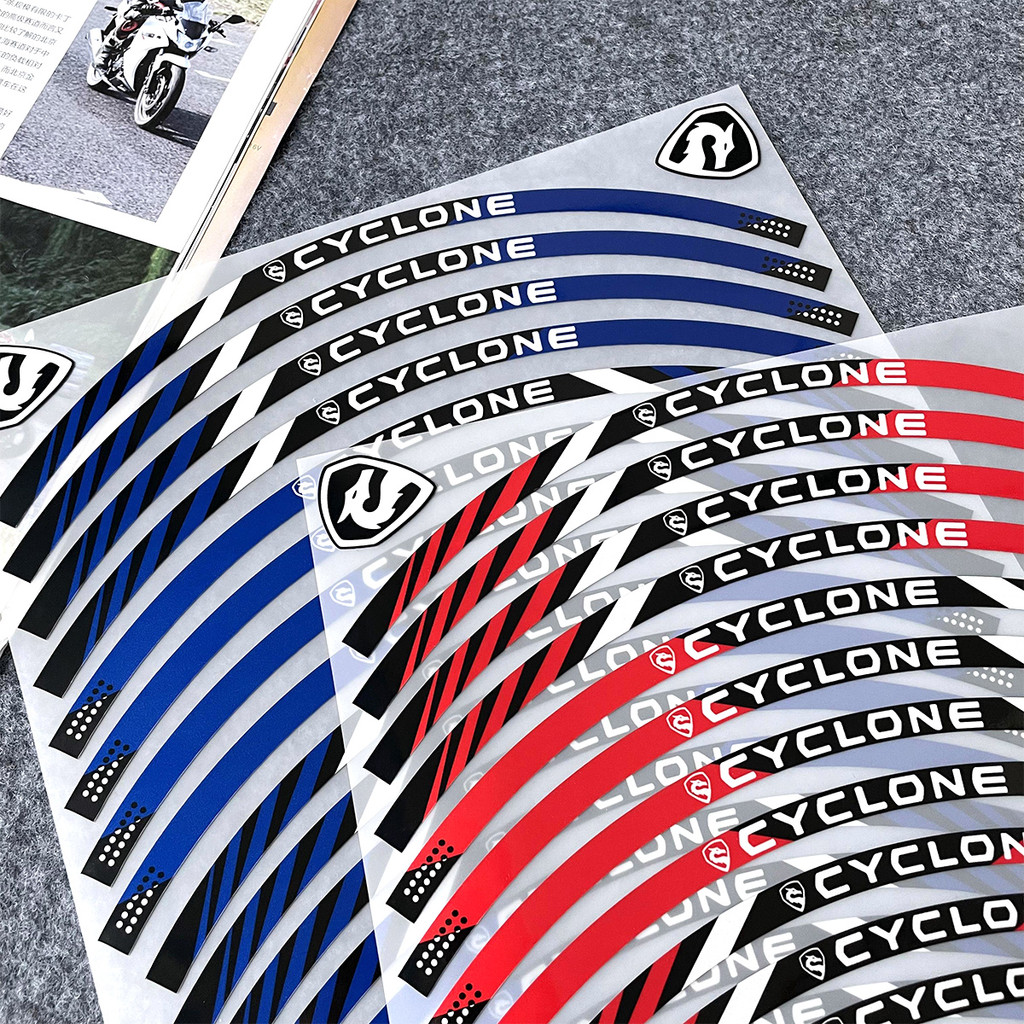 Reflective Motorcycle Wheel Hub Stickers for Cyclone RT2(Front 15inch ...
