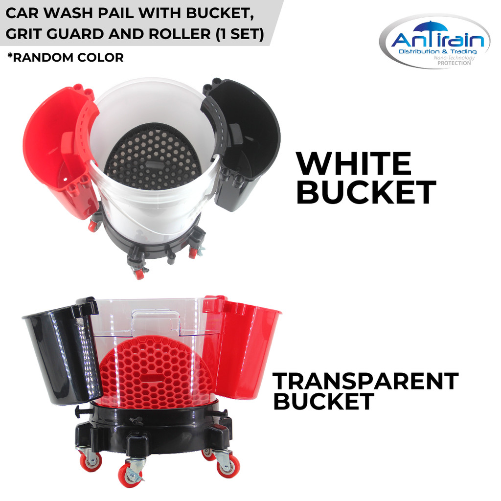 CAR WASH PAIL WITH BUCKET, GRIT GUARD AND ROLLER (1 SET) | Shopee Malaysia