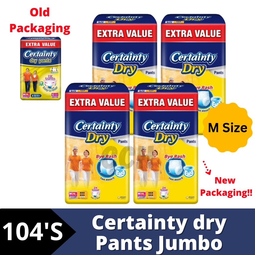 Certainty DryPants Jumbo Pack Carton- M104/ L88/ XL80 | Shopee Malaysia