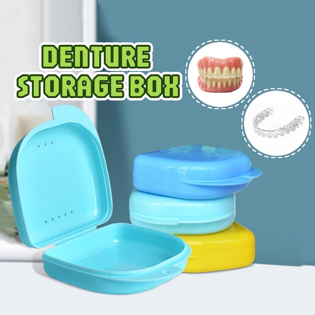 Retainer Storage Box with Air Hole Portable Mouth Guard Denture Box ...