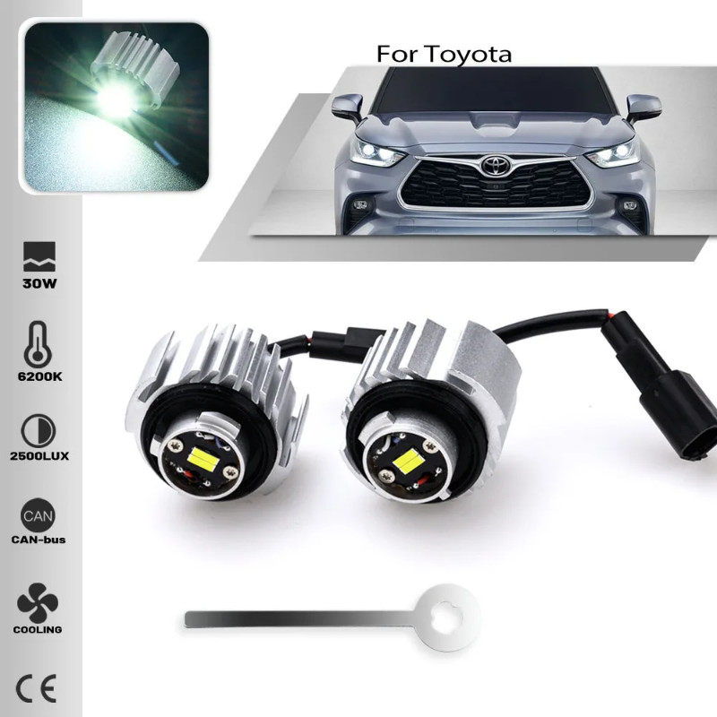 2X LED L1B front fog Light bulb For 2020+ Toyota Highlander Yaris IV ...
