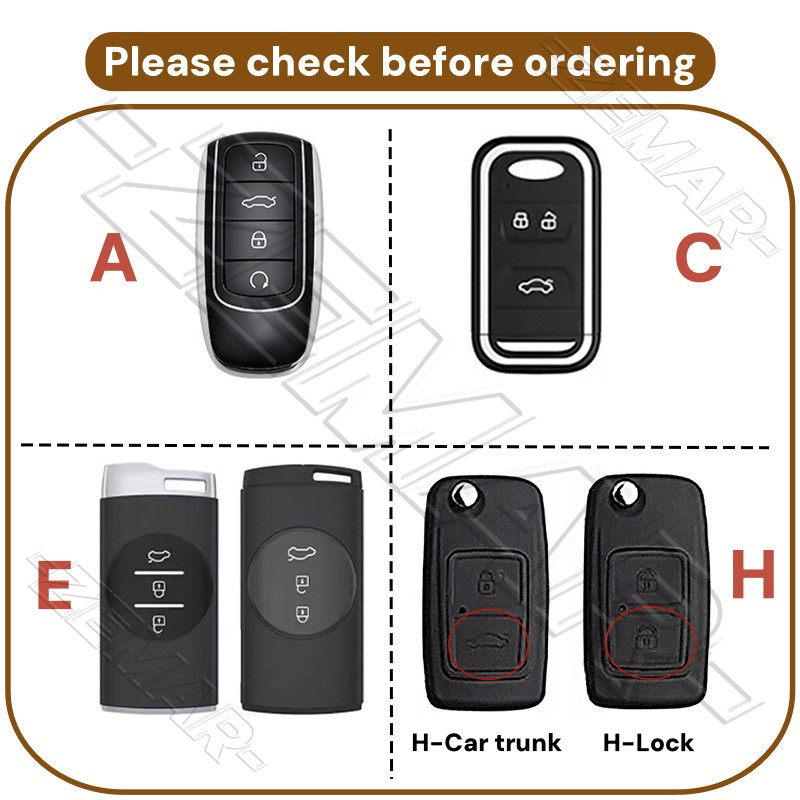 Chery Wood Texture Car Key Shell Key Case Zinc Alloy Key Cover Smart ...