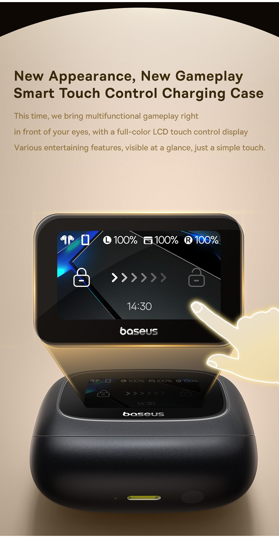 Baseus Bowie M2s Ultra True Wireless Earphones Bluetooth 5.4 LCD Touch ...