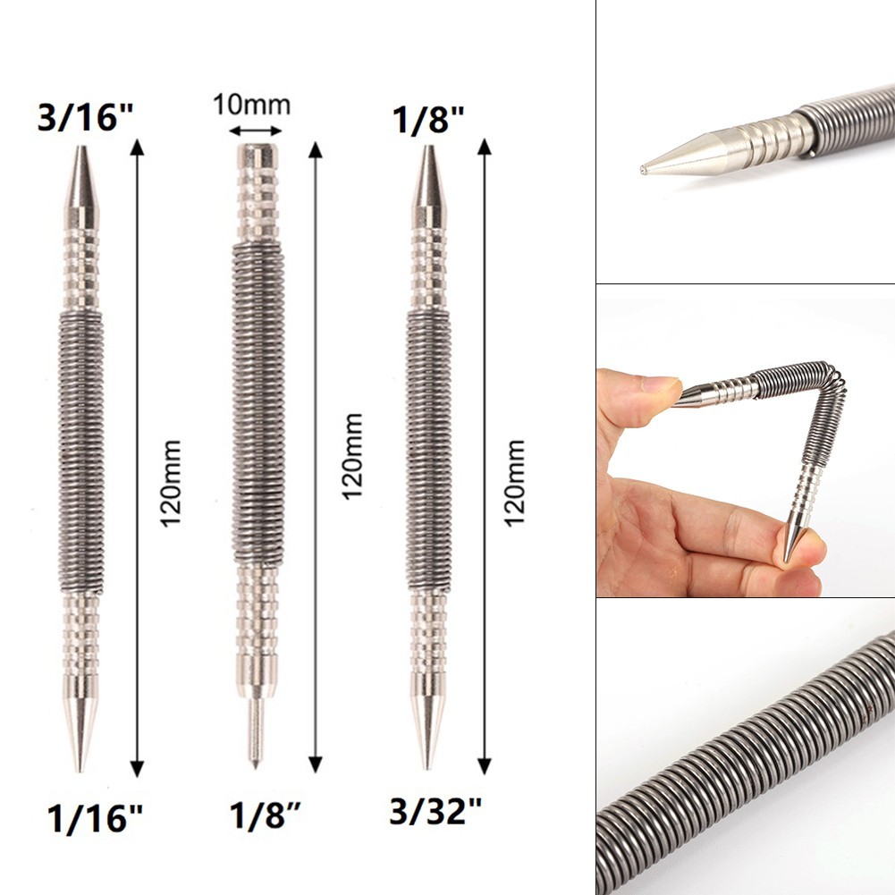 【SUFA】Spring Tool Hammerless Nail Set Center Holes Punch Spring Loaded ...