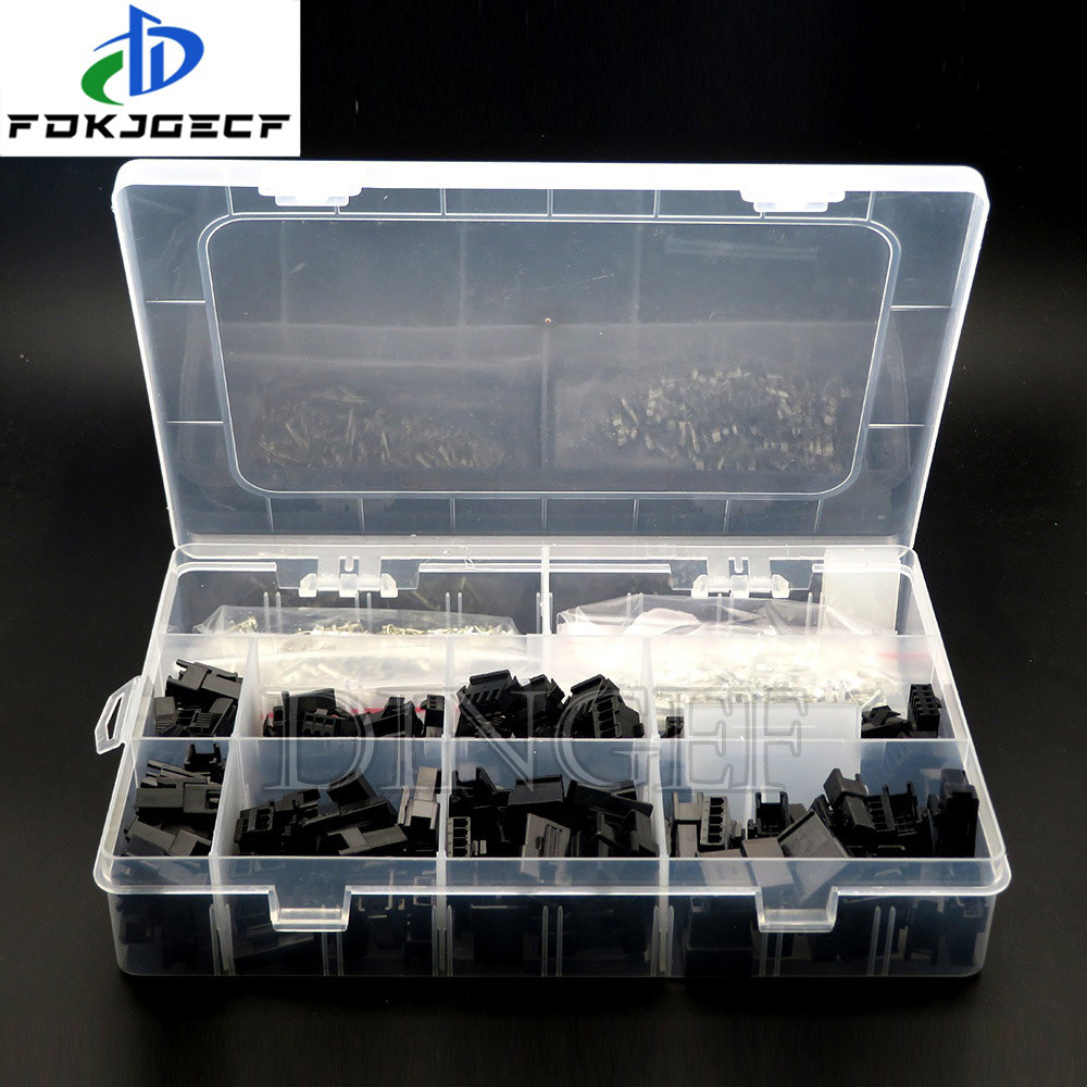 520PCS 2.54mm Pitch 2 3 4 5 Pin JST SM Male & Female Plug Housing Pin Header Crimp Terminals ...