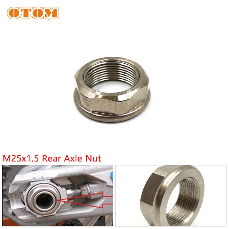 OTOM Motorcycle Rear Wheel Axle Lock Nut Rim Cover M25x1.5 Screw Bolt ...