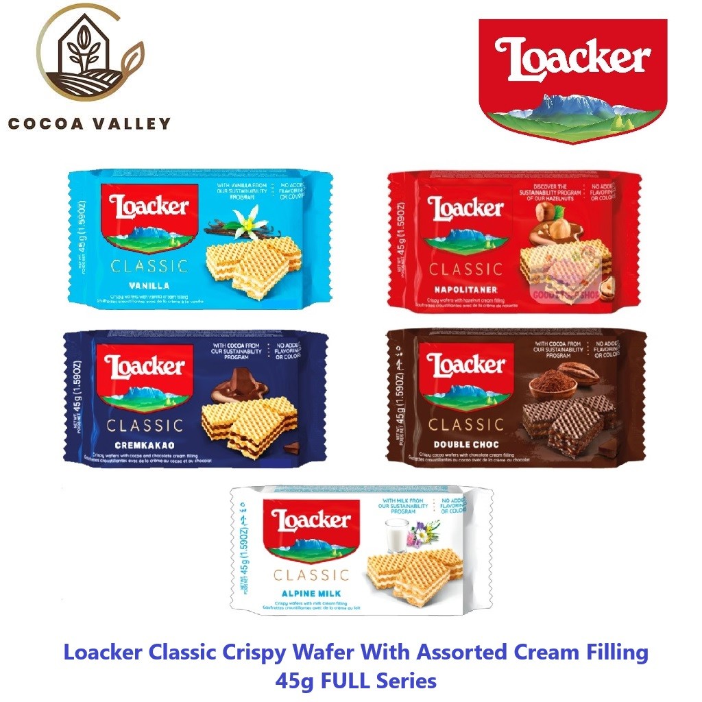 Loacker Classic Crispy Wafers With Assorted Cream Filling 45g Series ...