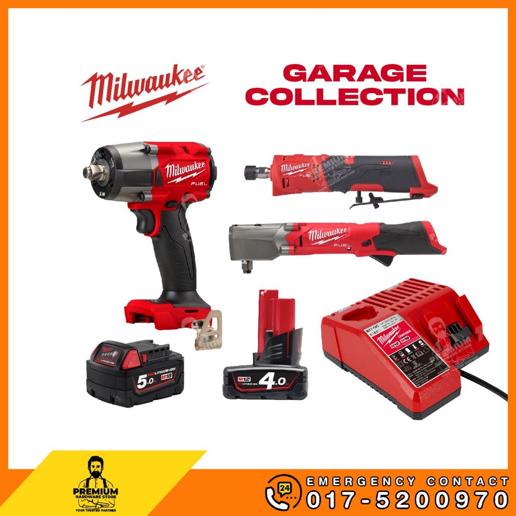 MILWAUKEE M12/M18 Garage Collection Combo Straight Die Grinder / Mid ...