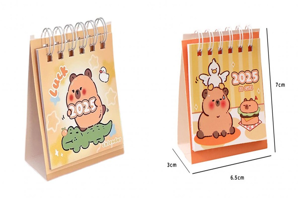 [Ready stock] Desk Calendar with Cute Cartoon Patterns Compact Calendar ...